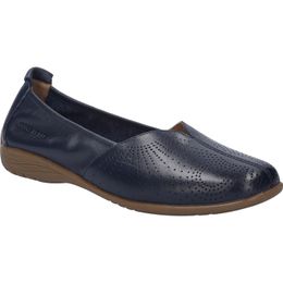 Ballerina Josef Seibel "Fenja 29, indigo", Damen, Gr. 39, blau (indigo), Obermaterial: 100% Rindsleder Leather cow., Schuhe Ballerina