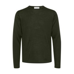 Strickfleece-Pullover Casual Friday "Strickpullover CFKent", Herren, Gr. S, gr&uuml;n (deep forest melange), Obermaterial: 50% Wolle WO. 50% Polyacryl PAN., Pullover