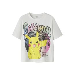 T-Shirt name it "NKFMUBA POKEMON SS NREG TOP BOX NOOS SKY", Jungen, Gr. 146/152, hellwei&szlig;, Jersey, Obermaterial: 95% Baumwolle, 5% Elasthan, normal, Rundhals, Shirts T-Shirt, Baumwollmischung, Pok&eacute;mon Print