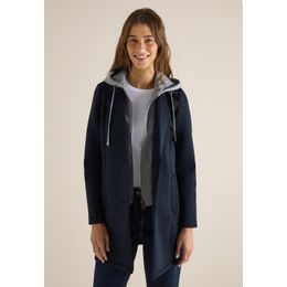 Wintermantel Cecil, Damen, Gr. XXL (46), blau navy, Stoff, Obermaterial 1: 93% Polyester, 7% Elasthan; Futter: 100% Polyester; Obermaterial 2: 82% Baumwolle, 18% Polyester, unifarben, comfort fit ca. Mitte Oberschenkel, ohne Ausschnitt, normaler Saum, M&auml;ntel Wintermantel, 2in1 Optik