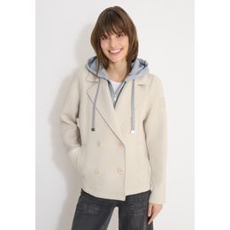 Cabanjacke Cecil, Damen, Gr. XS (36), dust beige, Stoff, Obermaterial 1: 93% Polyester, 7% Elasthan; Obermaterial 2: 82% Baumwolle, 18% Polyester, unifarben, comfort fit normal, ohne Ausschnitt, B&uuml;ndchen, Jacken
