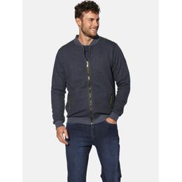 Sweatjacke Babista "Sweatjacke EMANORO", Herren, Gr. L, blau (dunkelblau melange), Obermaterial: 60% Baumwolle CO. 40% Polyester COOLMAX PES(Coolmax)., Sweatjacken Sweatjacke