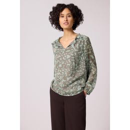 Langarmbluse Street One, Damen, Gr. 40, pale mint gr&uuml;n, Stoff, 100% Polyester, gemustert, normal normal, Rundhals, elastischer Bund, Blusen, mit R&uuml;schendetails