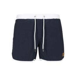 Badeshorts Urban Classics "Urban Classics Herren Retro Swimshorts", Herren, Gr. 4XL, US-Gr&ouml;&szlig;en, navy, wei&szlig;, 100% Polyamid, Badehosen Badeshorts