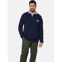 Rundhalspullover CHARLES COLBY "Pullover EARL QUINVINE", Herren, Gr. L, blau (dunkelblau), Obermaterial: 55% Polyacryl PAN. 45% Baumwolle CO., Pullover Rundhalspullover