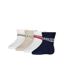 Socken Tommy Hilfiger "TH BABY SOCK 4P ABS ECOM", Damen, Gr. 15-18, tommy original, sand, Obermaterial: 73% Baumwolle, 25% Polyamid, 2% Elasthan, Socken Socken