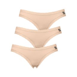 like it! Minislip LIKE IT "3er Pack Damen Minislip Olivia", Damen, Gr. L, beige (nude), Obermaterial: 92% Polyamid PA. 8% Elasthan EL., Unterhosen