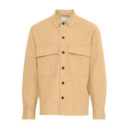 !Solid Langarmhemd SOLID "Langarmhemd SDPaakow", Herren, Gr. S, N-Gr, beige (curds, whey), Obermaterial: 84% Baumwolle CO. 16% Viskose CV., Hemden