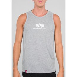 Tanktop Alpha Industries "BASIC TANK", Herren, Gr. S, grau (grau heather), Single Jersey, Obermaterial: 100% Baumwolle, meliert, k&ouml;rpernah h&uuml;ftbedeckend, tiefer Rundhals, Tops Tanktop