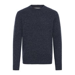 Strickfleece-Pullover Casual Friday "Strickpullover CFANTE", Herren, Gr. XL, blau (schwarz navy melange), Obermaterial: 70% Wolle mw. 25% Nylon NY. 5% sonstige Fasern AF., Pullover