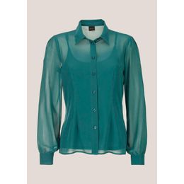 Madeleine Mode Langarmbluse MADELEINE "Blusenset Zweiteiliges Set aus Bluse und Top", Damen, Gr. 34, blau (petrol), Obermaterial: 100% Polyester PES., Modern, normal, Blusen