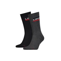 Levi's Kurzsocken LEVI'S "Socken 2er Pack", Herren, Gr. 39-42, schwarz (schwarz, grau), Obermaterial: 75% Baumwolle CO. 22% Polyamid PA. 3% Elasthan EL., Socken