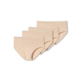Slip Schiesser "Slip 4er Pack", Damen, Gr. 3XL, beige (beige (sand)), Obermaterial: 95% Baumwolle CO. 5% Elasthan EL., Unterhosen Slip