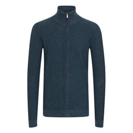 Strickjacke INDICODE "Strickjacke IDJadan", Herren, Gr. XL, blau (navy), Web, Obermaterial: 90% Baumwolle CO. 10% Polyamid PA., meliert, Basic, normal, Strickjacken Strickjacke