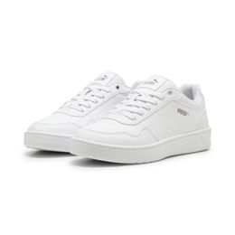 Sneaker Puma "COURT CLASSY", Damen, Gr. 37, wei&szlig; (Puma wei&szlig;, Puma silber), Synthetik, Schuhe Sneaker