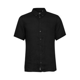 Kurzarmshirt Casual Friday "Kurzarmhemd CFAton", Herren, Gr. L, schwarz (schwarz beauty), Obermaterial: 100% Leinen LI., Hemden