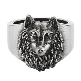 CAI Fingerring CA&Iuml; "925/- Sterling Silber oxidiert Wolf Europa" Gr. 64, silbergrau, Fingerringe, Herren, 064 (20,4), Silber 925 (Sterlingsilber), Fingerring