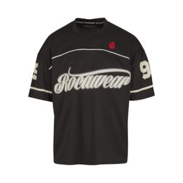 T-Shirt Rocawear "Rocawear Rocawear BALLER Trikot", Damen, Gr. L, jet schwarz, 100% Polyester, bedruckt, normal, Rundhals, Shirts T-Shirt