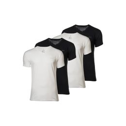 T-Shirt Gant "T-Shirt V-NECK T-SHIRT 4-PACK 4er Pack", Damen, Gr. L, bunt (schwarz, wei&szlig;), Obermaterial: 100% Baumwolle CO., Shirts T-Shirt
