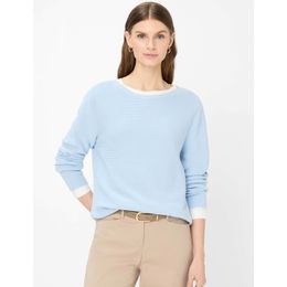 Strickpullover Brax "Style LESLEY", Damen, Gr. 36, dunkelblau, Strick, 100% Baumwolle, Rundhals, Pullover Strickpullover