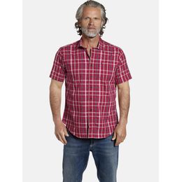 Kurzarmhemd Jan Vanderstorm "Kurzarmhemd FEELIKS", Herren, Gr. XXL, weit, rot, Obermaterial: 67% Baumwolle CO. 30% Polyester COOLMAX PES(Coolmax). 3% Elasthan EL., Hemden