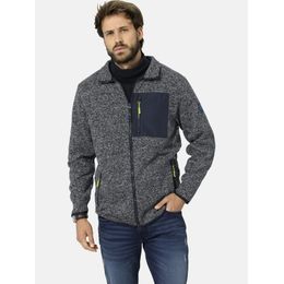 Sweatjacke Babista "Strickfleecejacke FIORELONI", Herren, Gr. 48, blau (dunkelblau), Obermaterial: 100% Polyester COOLMAX PES(Coolmax)., Sweatjacken Sweatjacke