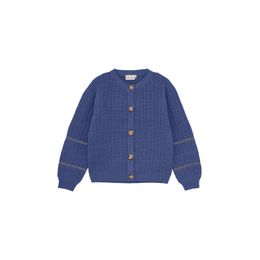 Strickjacke Minymo "Strickjacke MICardigan Knit", M&auml;dchen, Gr. 104, blau (true blau), Obermaterial: 97% Baumwolle CO. 3% metallisierte Fasern MTF., Strickjacken Strickjacke