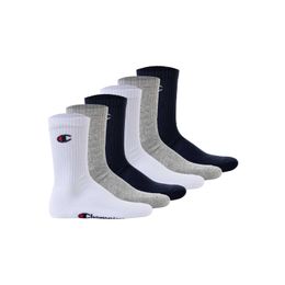 Kurzsocken Champion "Socken 6er Pack", Herren, Gr. 35-38, bunt (blau, wei&szlig;, grau), Obermaterial: 70% Baumwolle CO. 28% Polyester PES. 2% Elasthan EL., Socken