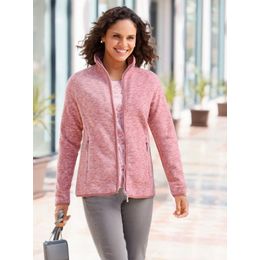 Fleecejacke Casual Looks, Damen, Gr. 38, rosa (hortensie, rosenholz, bedruckt), 100% Polyester, meliert, Jacken Fleecejacke