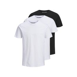 Jack & Jones T-Shirt JACK & JONES "T-Shirt JJEORGANIC BASIC TEE O-NECK 3PK 3er Pack", Damen, Gr. L, wei&szlig; (wei&szlig;, schwarz), Obermaterial: 100% Baumwolle CO(Bio)., Shirts T-Shirt
