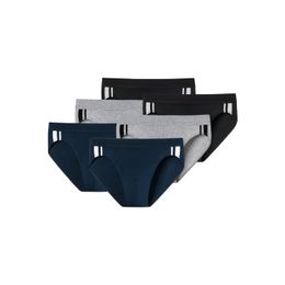 Slip Schiesser "Slip 6er Pack", Herren, Gr. S, bunt (schwarz, grau, dunkelblau), Obermaterial: 95% Baumwolle CO. 5% Elasthan EL., Unterhosen Slip
