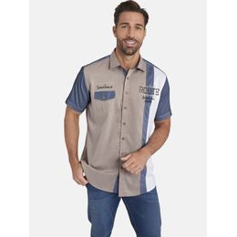 Kurzarmhemd Jan Vanderstorm "Kurzarmhemd BODVAR", Herren, Gr. 3XL, weit, braun (hellbraun), Obermaterial: 60% Polyester COOLMAX PES(Coolmax). 37% Baumwolle CO. 3% Elasthan EL., Hemden