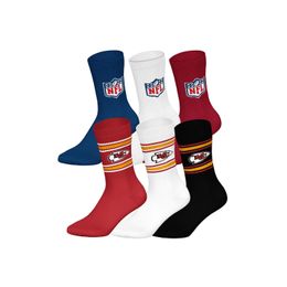 Kurzsocken NFL "Socken NFL 6Pack Crew Socks 6er Pack", Herren, Gr. 43-46, bunt (kansas city chiefs, mix), Obermaterial: 58% Baumwolle CO. 39% Polyester PES. 3% Elasthan EL., Socken