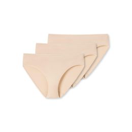 Slip Schiesser "Slip 3er Pack", Damen, Gr. 46, beige (nude), Obermaterial: 95% Baumwolle CO. 5% Elasthan EL., Unterhosen Slip