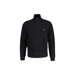 Sweatshirt Gant "Strickjacke EXTRAFINE LAMBSWOOL ZIP CARDIGAN", Herren, Gr. L, grau (anthrazit melange), Obermaterial: 90% Wolle NZW. 10% Polyamid PA., Sweatshirts Sweatshirt