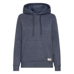 Kapuzenpullover oxmo "Hoodie OXKaren", Damen, Gr. M, blau (total eclipse melange), Obermaterial: 80% Baumwolle CO. 20% Polyester PES., Pullover Kapuzenpullover