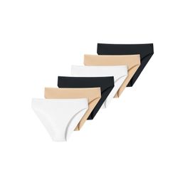 Slip uncover by Schiesser "Slip 6er Pack", Damen, Gr. 3XL, bunt (wei&szlig;, beige, schwarz), Obermaterial: 95% Baumwolle CO. 5% Elasthan EL., Unterhosen Slip