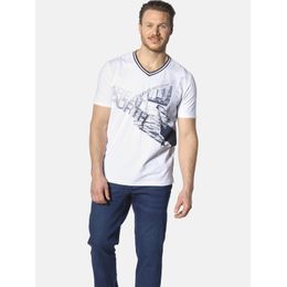 V-Shirt Jan Vanderstorm "T-Shirt BRYNO", Herren, Gr. L, wei&szlig;, Obermaterial: 100% Baumwolle CO., comfort fit normal, V-Ausschnitt, Shirts