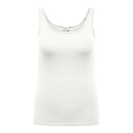 Tanktop Only CARMAKOMA "CARTIME TANK TOP JRS NOOS", Damen, Gr. L, hellwei&szlig;, Jersey, Obermaterial: 95% Baumwolle, 5% Elasthan, unifarben, regular fit normal, Rundhals, Tops Tanktop