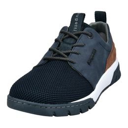 Sneaker Bugatti, Herren, Gr. 45, blau, Lederimitat, Textil, Schuhe Sneaker, mit Label und Kontrastbesatz, Freizeitschuh, Halbschuh, Schn&uuml;rschuh