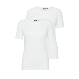 T-Shirt oxmo "T-Shirt OXJessa", Damen, Gr. XL, wei&szlig; (wei&szlig;, wei&szlig;), Obermaterial: 95% Viskose CV. 5% Elasthan EL., Shirts T-Shirt