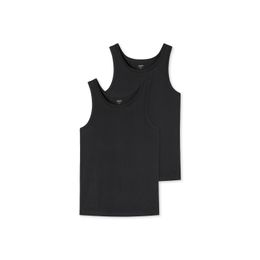 Unterhemd uncover by Schiesser "Unterhemd 2er Pack", Herren, Gr. XL, N-Gr, schwarz, Obermaterial: 95% Baumwolle CO. 5% Elasthan EL., Unterhemden Unterhemd