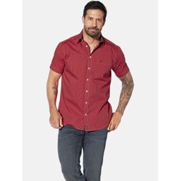 Streifenhemd Jan Vanderstorm "Streifenhemd PERTTU", Herren, Gr. 3XL, weit, rot, Obermaterial: 100% Baumwolle CO., comfort fit normal, Hemden