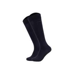 JOOP! Kniestr&uuml;mpfe JOOP "Socken Unisex premium essential cotton Knee High 2p 2er Pack", Herren, Gr. 43-46, blau (dunkelblau), Obermaterial: 68% Baumwolle CO(Bio). 30% Polyamid PA. 2% Elasthan EL., Socken Kniestr&uuml;mpfe