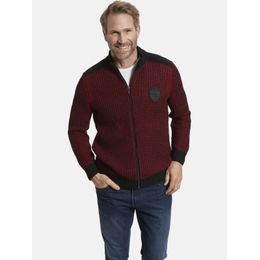 Strickjacke Jan Vanderstorm "Strickjacke HALSTEN", Herren, Gr. XXL, rot, Obermaterial: 50% Baumwolle CO. 50% Polyacryl PAN., unifarben, normal, Strickjacken Strickjacke