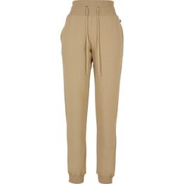 Jogginghose Urban Classics "Urban Classics Damen Ladies Organic High Waist Sweat Pants", Damen, Gr. 5XL, US-Gr&ouml;&szlig;en, unionbeige, 100% Organic Cotton Terry, unifarben, loose fit, Hosen Jogginghose