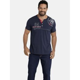 T-Shirt Jan Vanderstorm "T-Shirt LINDRAD", Herren, Gr. XXL, blau (dunkelblau), Obermaterial: 100% Baumwolle CO., Shirts T-Shirt