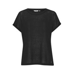 T-Shirt oxmo "T-Shirt OXKatie", Damen, Gr. M, schwarz, Obermaterial: 58% Viskose LENZING ECOVERO CV LenzEcov. 42% Polyester PES., Shirts T-Shirt