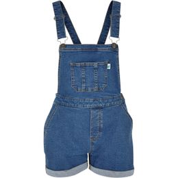 Jumpsuit Urban Classics "Urban Classics Damen Ladies Organic Short Dungaree", Damen, Gr. L, US-Gr&ouml;&szlig;en, clearblau washed, 50% Baumwolle (Bio), 48% Baumwolle, 2% Elasthan, unifarben, ohne Ausschnitt, Overalls Jumpsuit