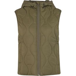 Steppweste Urban Classics "Urban Classics Ladies Super Light Puffer Vest", Damen, Gr. L, olive, 100% Polyester, Westen Steppweste
